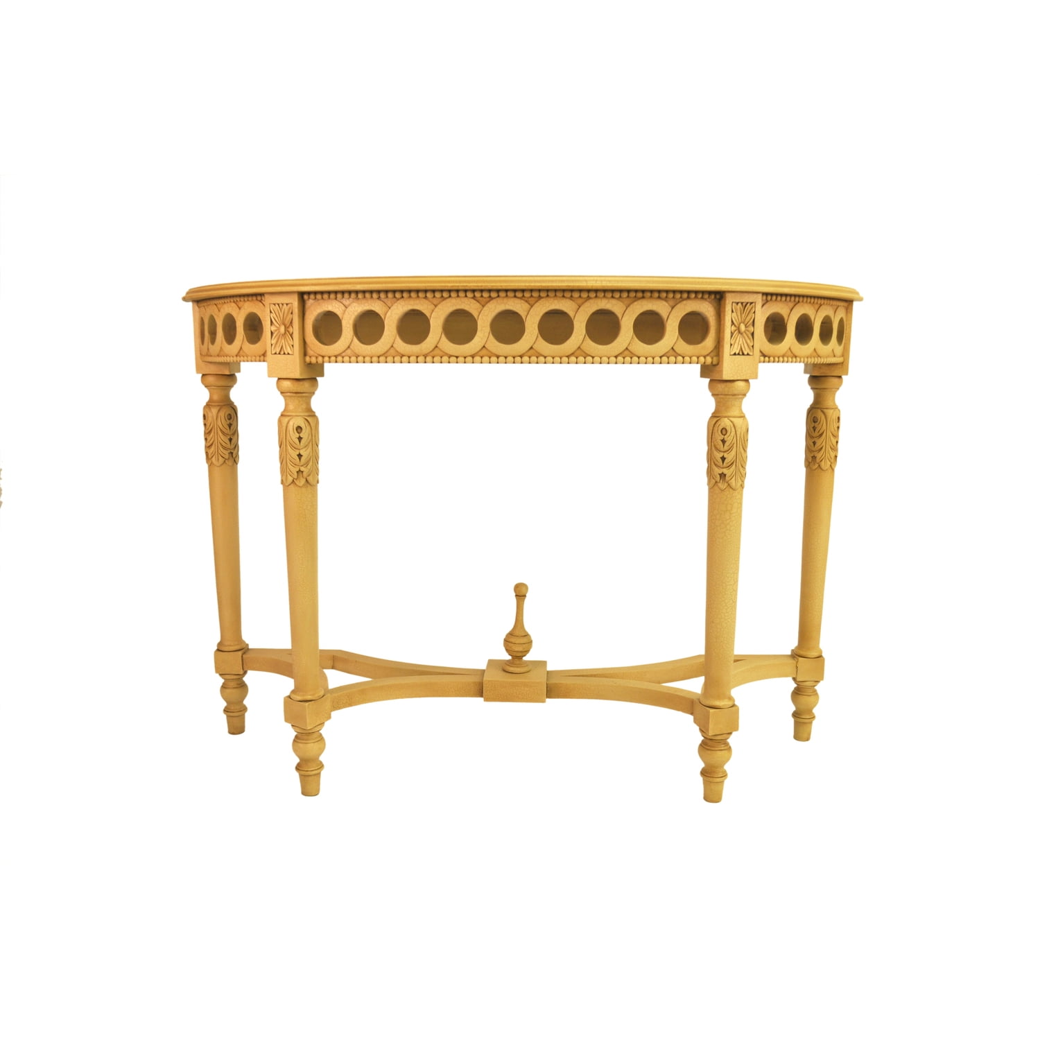 Anderson Teak Neoclassical Demilune Console With Crackle Finish Table ...