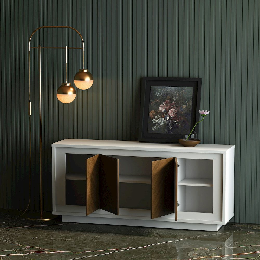 Anderson Paraggi Sideboard - White & Mahogany - Walmart.com