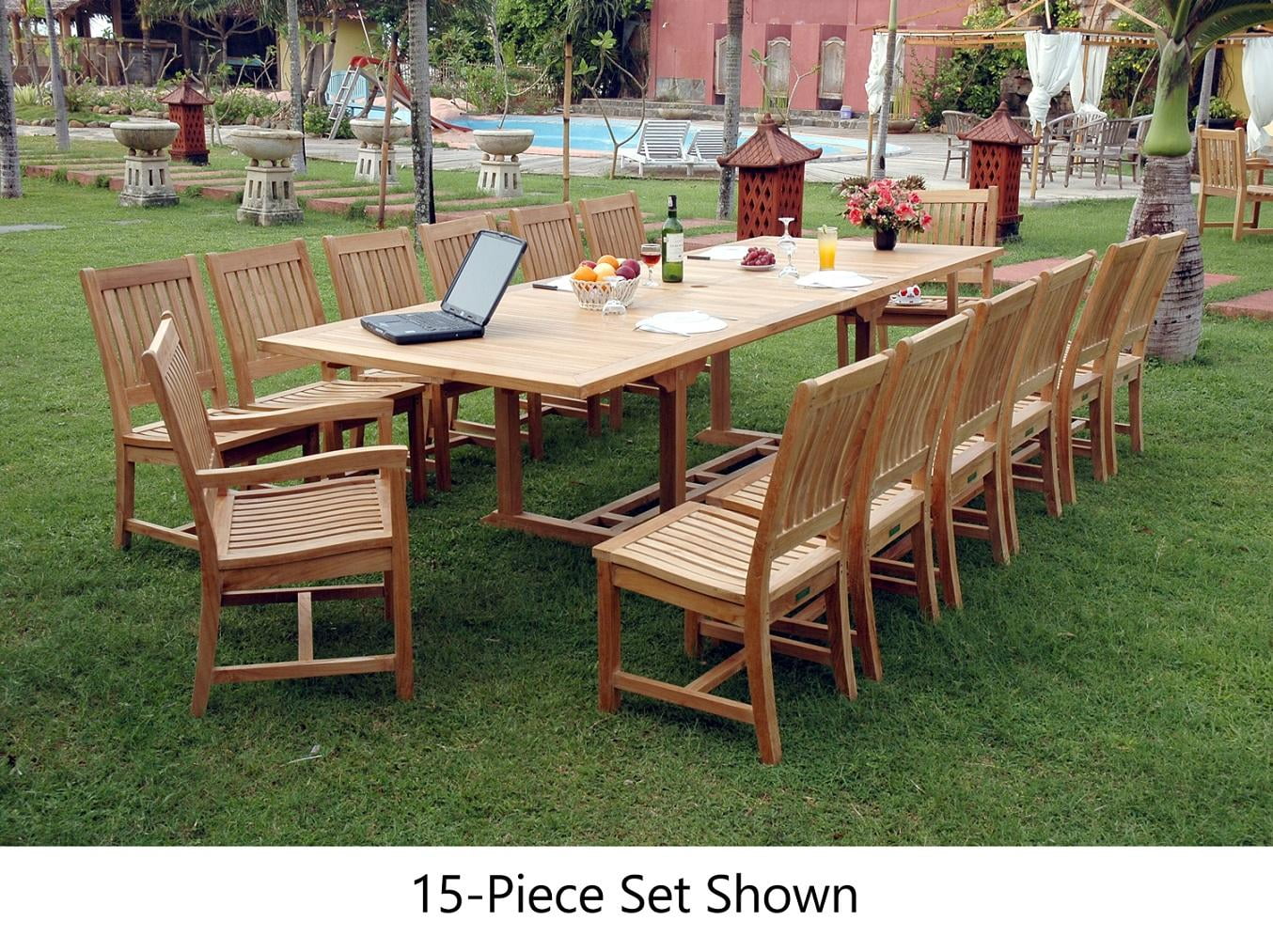 Anderson Teak Valencia Rialto 13-Pieces Dining Set - Walmart.com