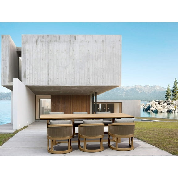 Anderson Teak Valencia Sahara 13-Pieces Rectangular Dining Set ...