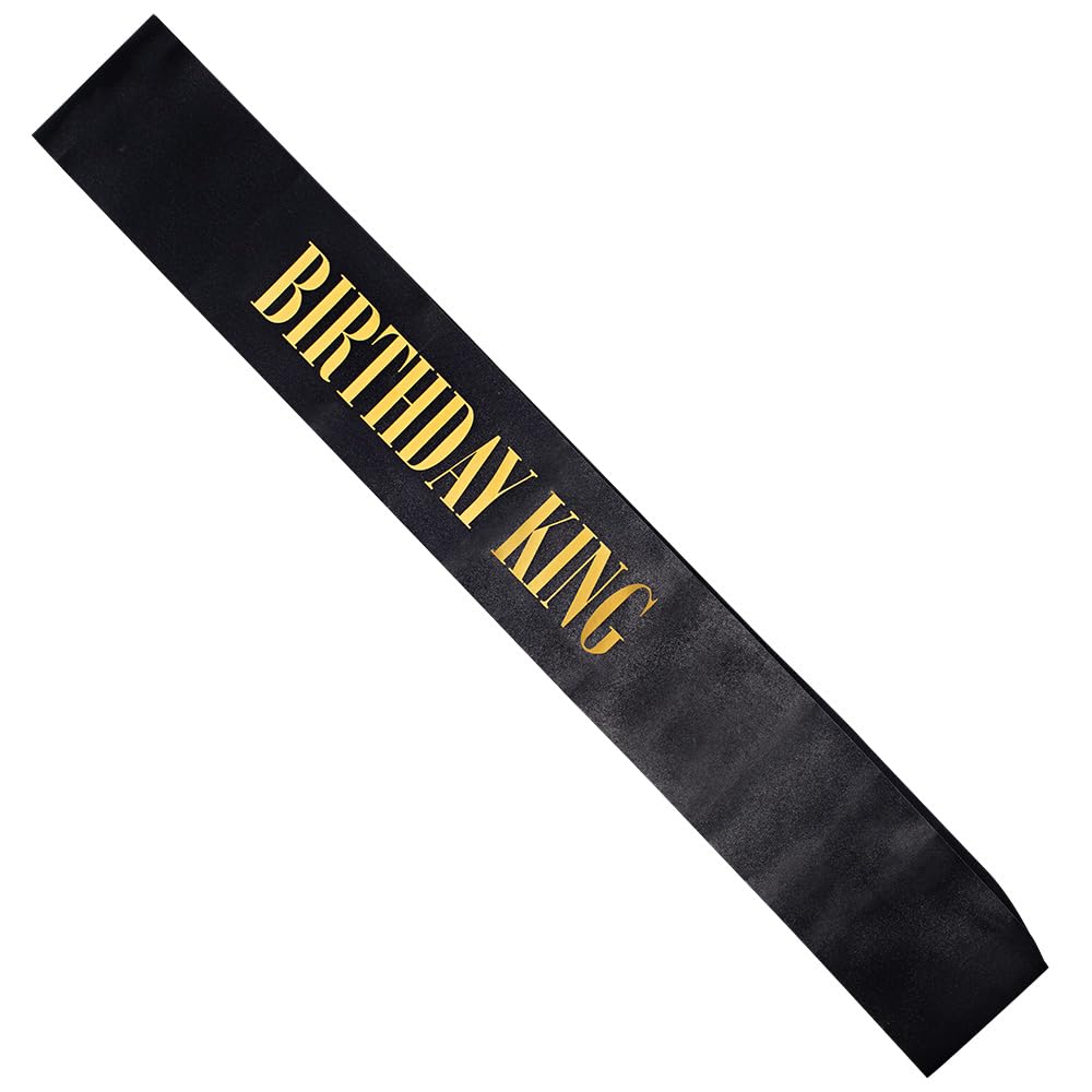 Anderson's Black and Metallic DHF10 Gold Foil Birthday King Sash ...