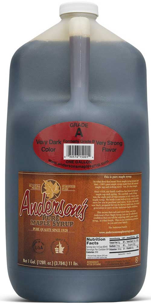 Andersons Grade A Very Dark Pure Maple Syrup, 1 Gallon -- 1 each ...