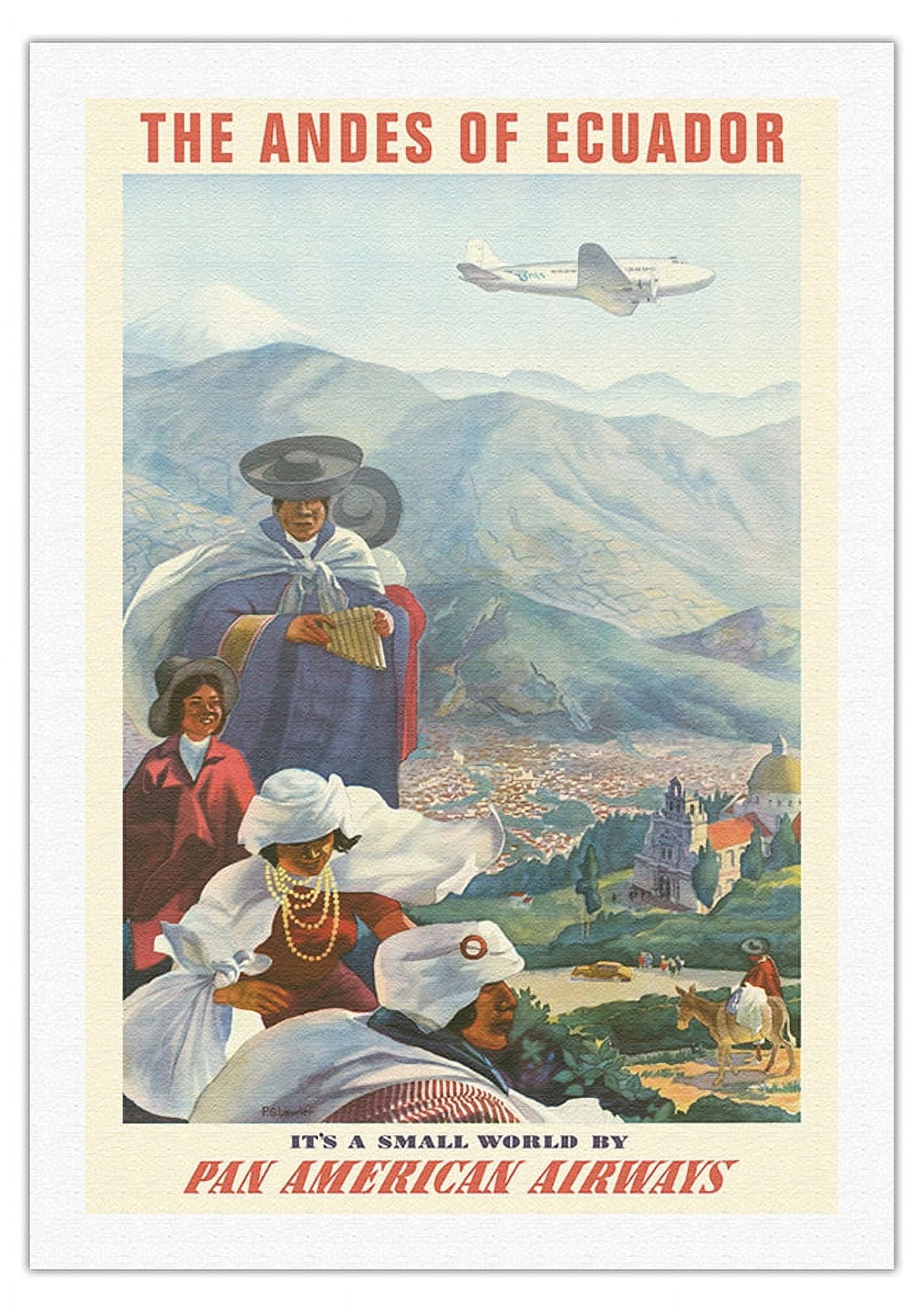 The Andes of Ecuador - South America - Vintage Airline Travel Poster by ...