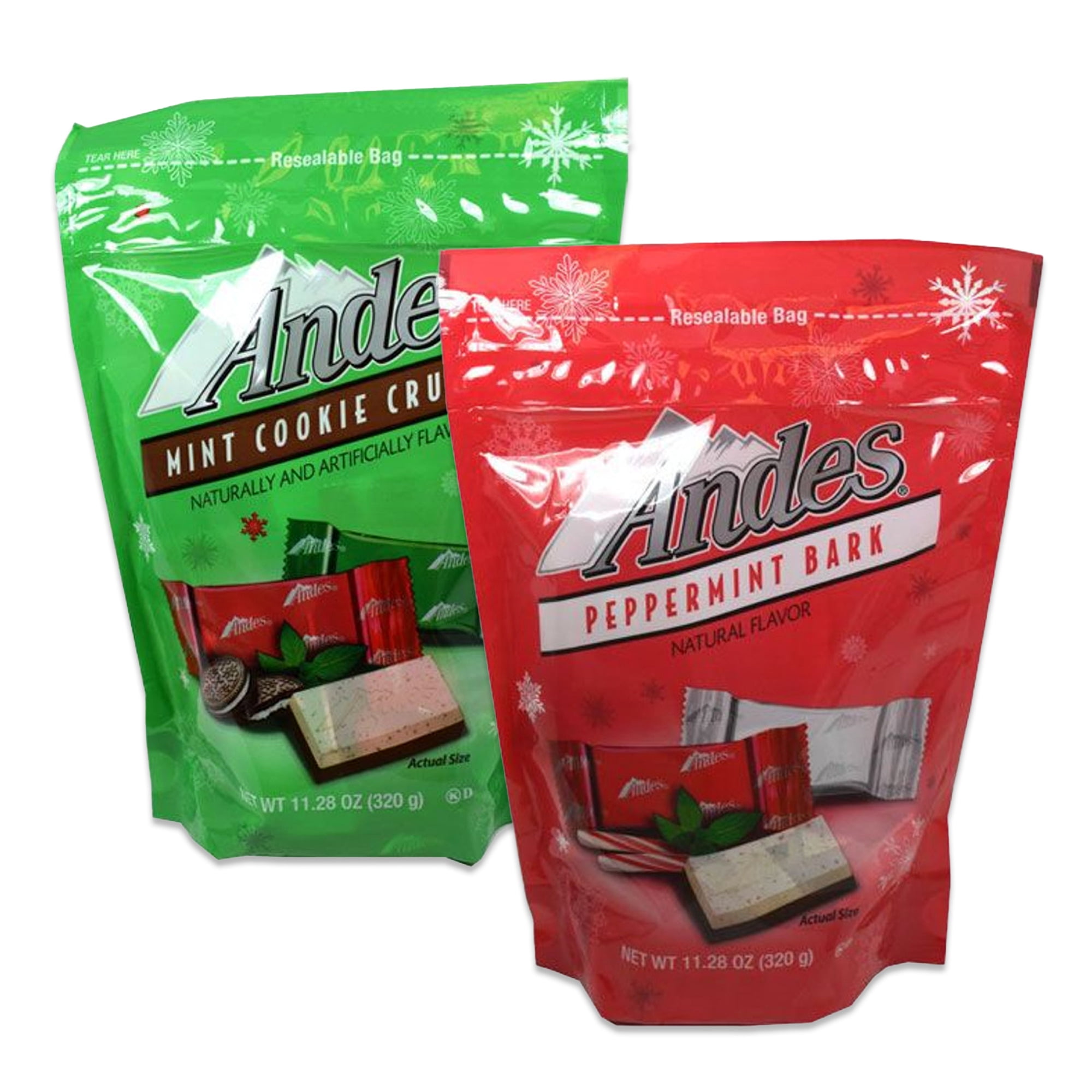 Andes Mint Cookie Crunch and Peppermint Bark 11.28oz variety pack of 2 ...
