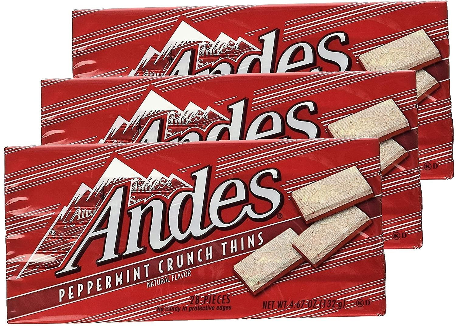 Andes Peppermint Crunch Thins Candies, 28 Pieces, 4.67 OZ Box, Natural ...