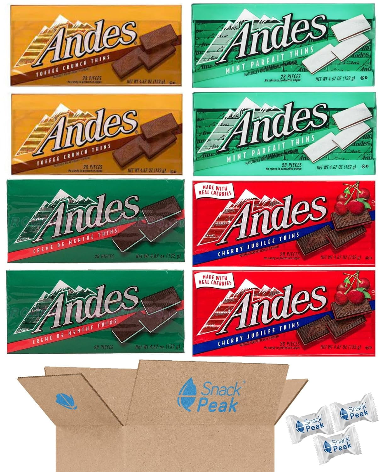 Andes Variety Gift Box – Cherry Jubilee, Crème De Menthe, Toffee Crunch and Mint Parfait ...
