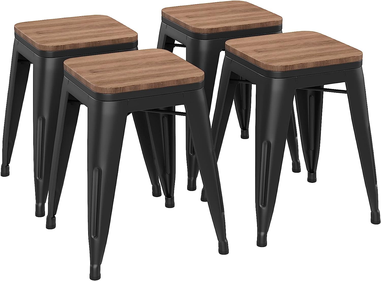 Andeworld 18 Inch Stools Set of 4,Industrial Metal Dining Chair with ...