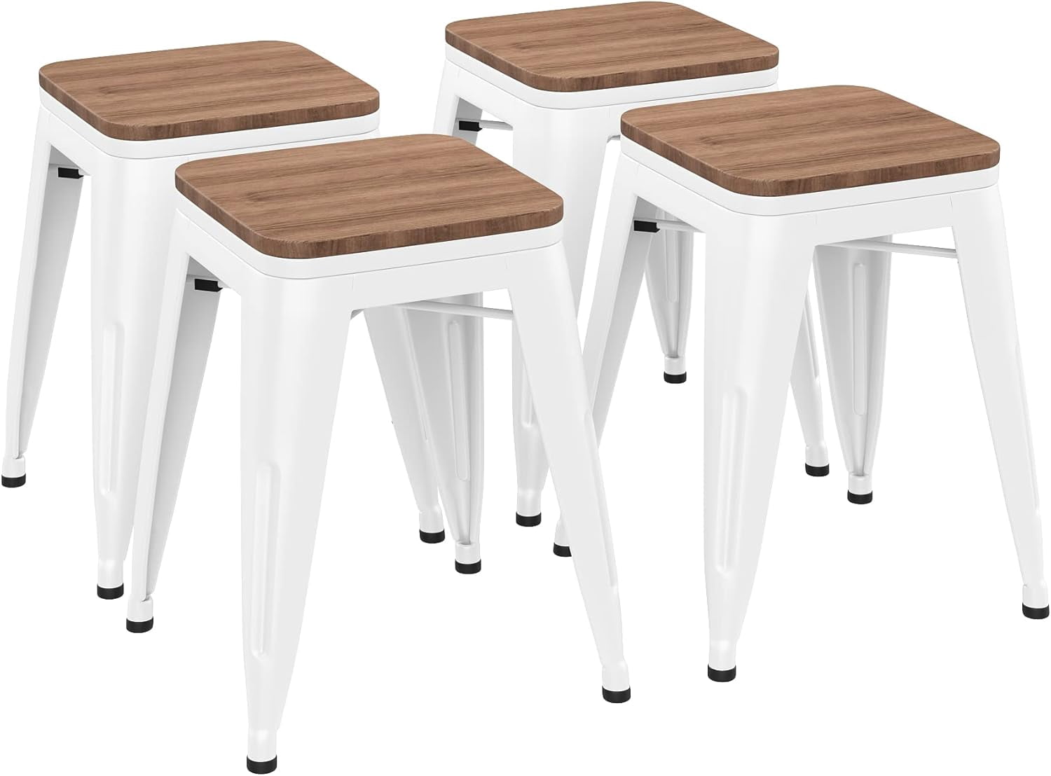 Andeworld 18 Inch Stools Set of 4,Industrial Metal Dining Chair with ...
