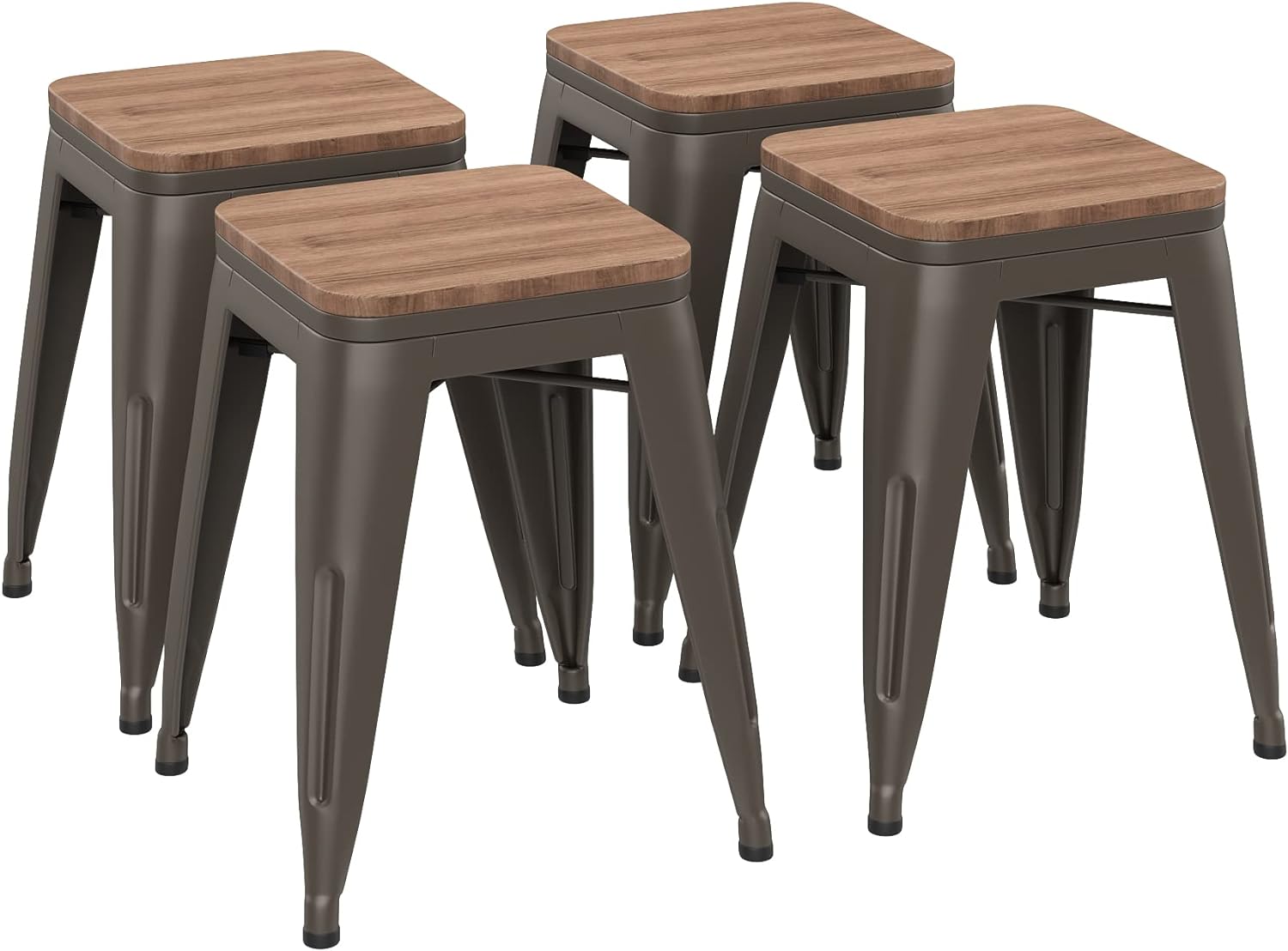 Andeworld 18 Inch Stools Set of 4,Industrial Metal Dining Chair with ...