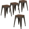 Andeworld 18 inch Stackable Metal Bar Stools, Set of 4, Rustic ...