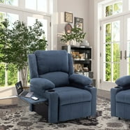 Mid-Century Wingback Recliner Armchair with Wood Legs, Fabric Sofa for ...