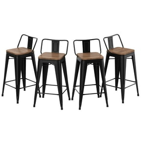 Bar Stools Set of 2,Modern Counter Height Bar Stools With Back ...