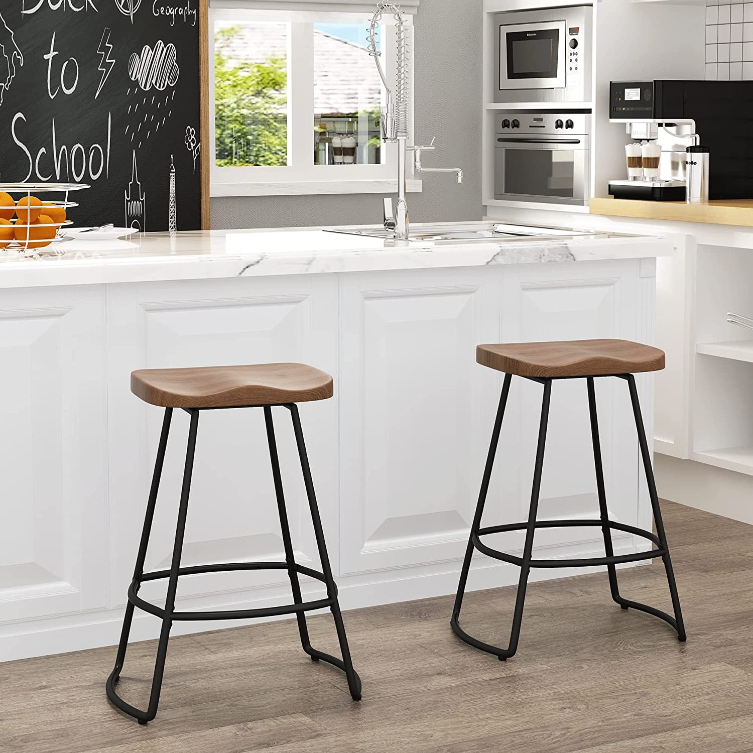 Andeworld 24" Swivel Bar Stools Set of 2 Industrial Counter Height ...