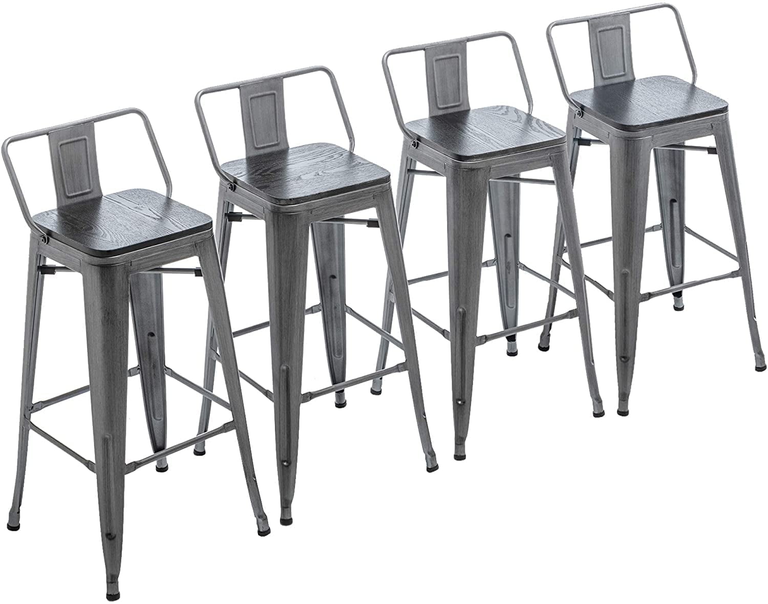 Andeworld 30" Industrial Metal Bar Stools Set of 4 Bar Height Barstools ...