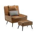 Andeworld Modern Arm Set Accent Chair with Ottoman for Living Room and ...