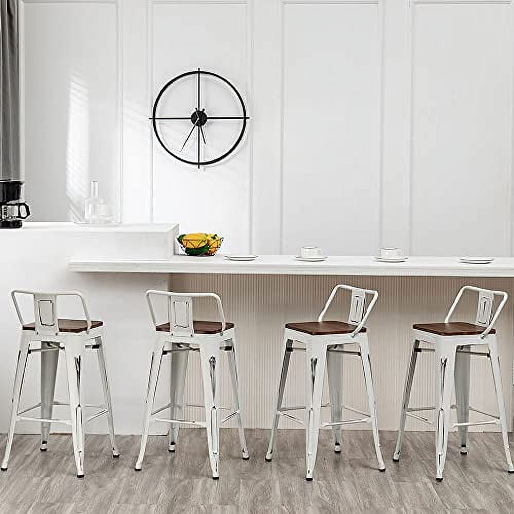 Andeworld Bar Stools Set of 4 Counter Height Stools Industrial Metal ...