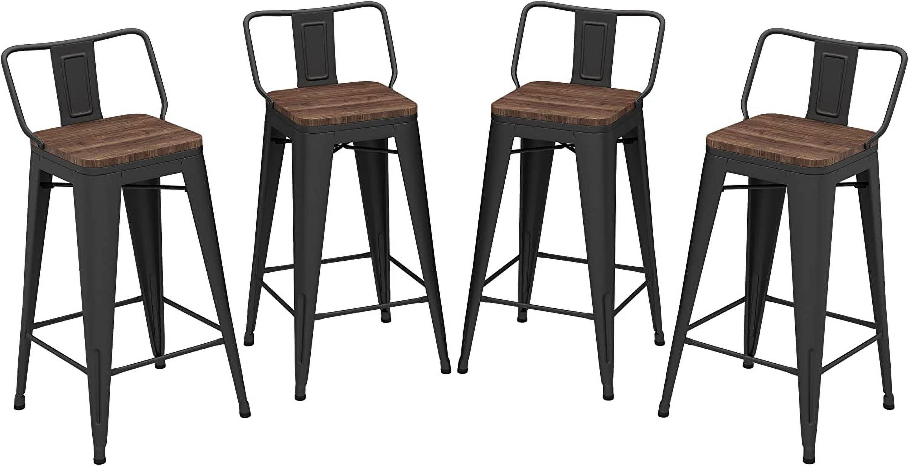 Andeworld Bar Stools Set of 4 Counter Height Stools Industrial Metal ...