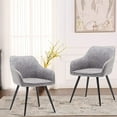 Andeworld Set of 2 Faux Leather Accent Arm Chairs for Dining, Office ...