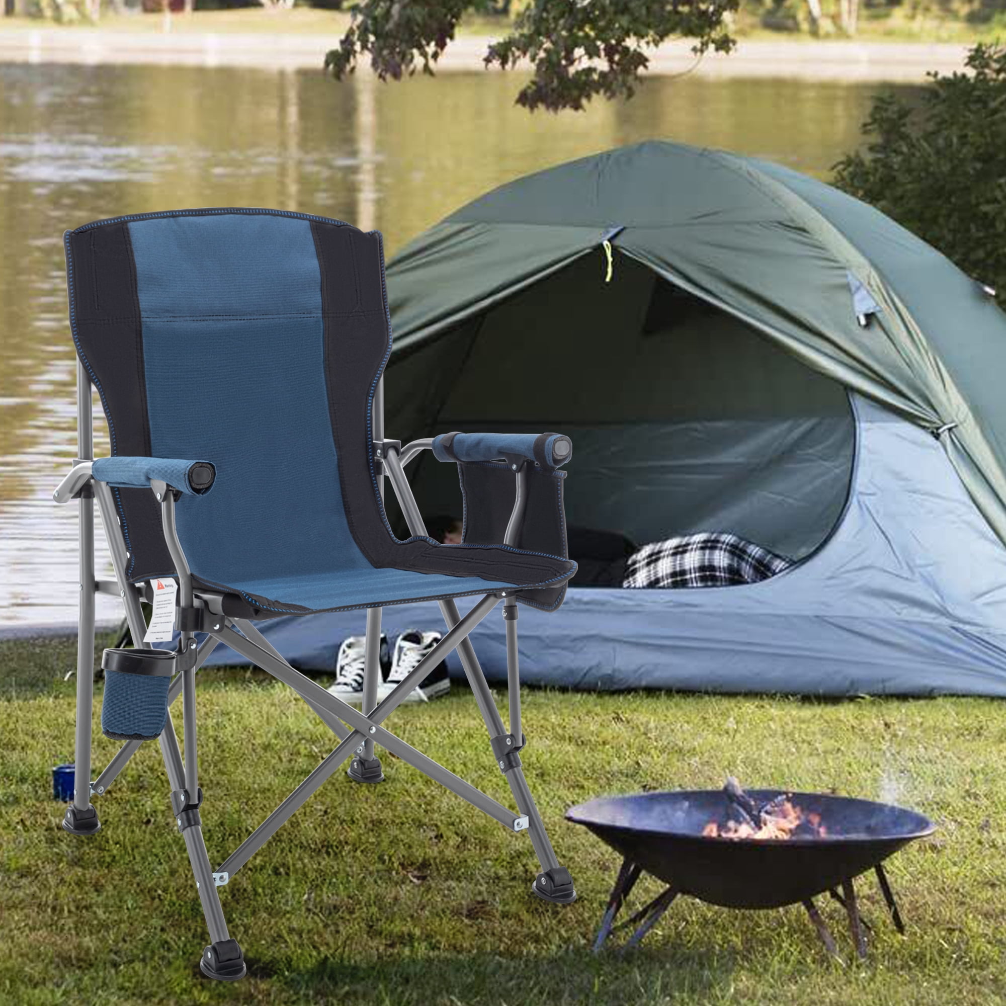 Andeworld Floding Camping Chair Oversized Heavy Duty Outdoor Patio ...