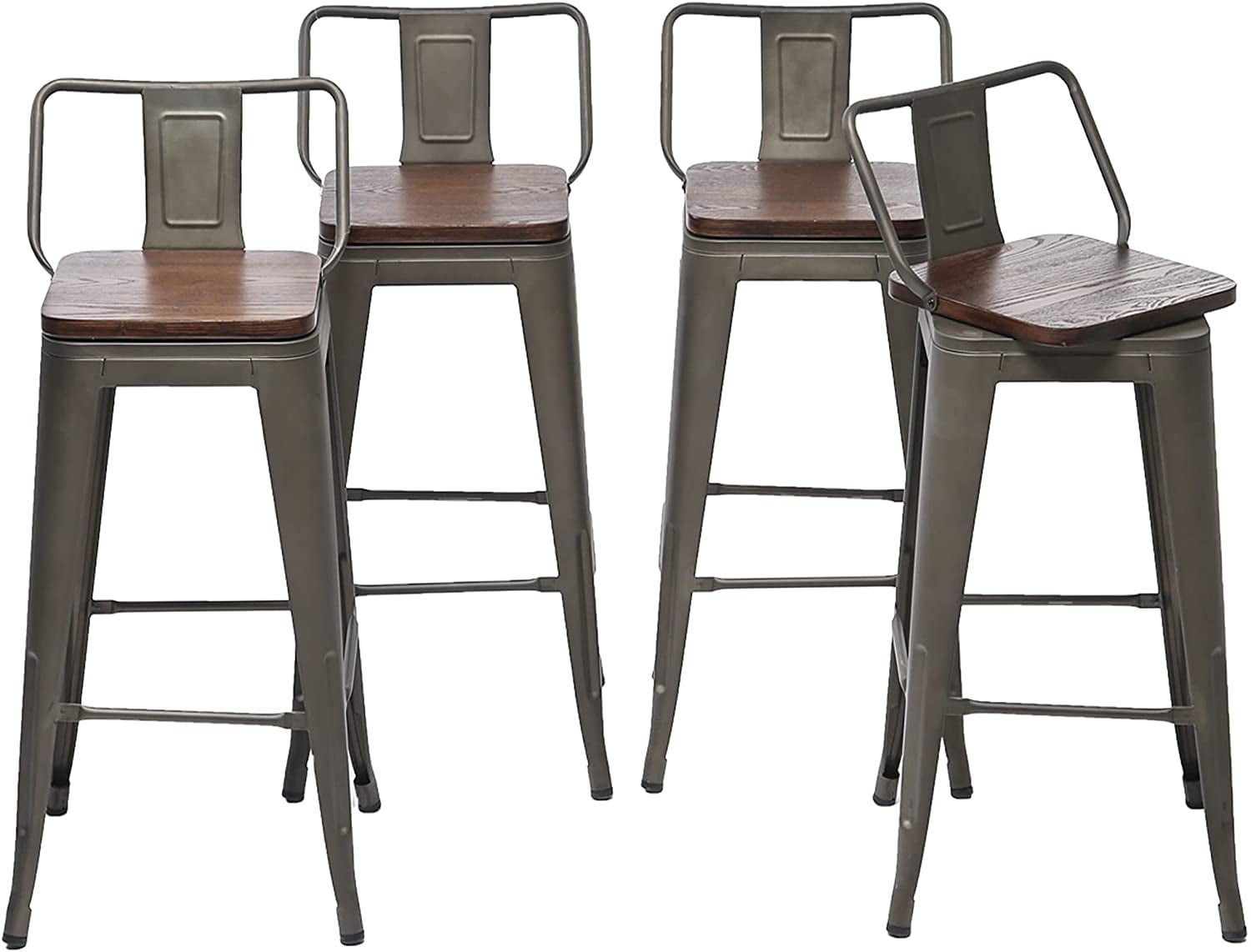 Andeworld Industrial Metal Swivel Bar Stools, Kitchen Counter Height ...