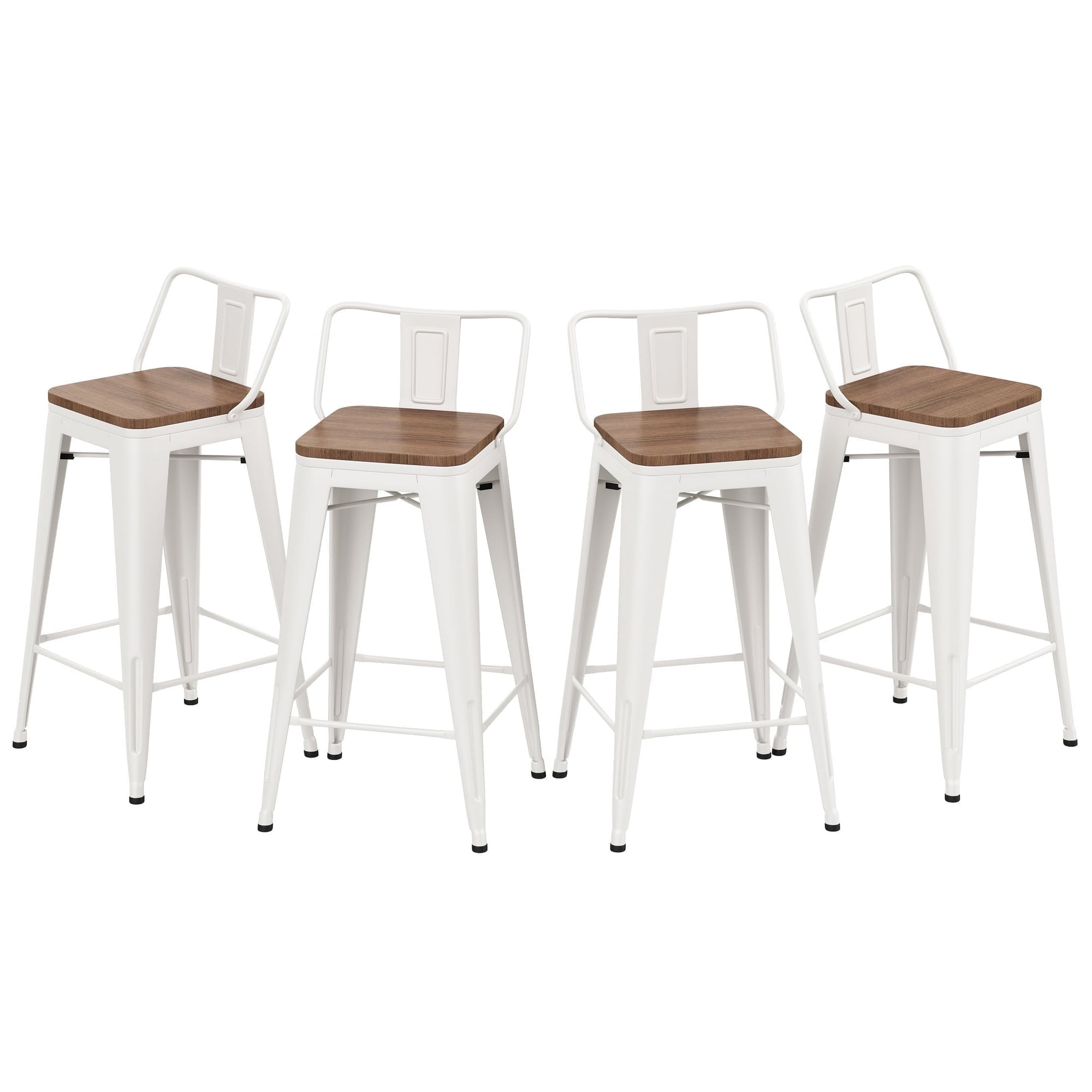 Andeworld Metal Bar Stools Set of 4 Industrial 30" Seat Height Counter ...