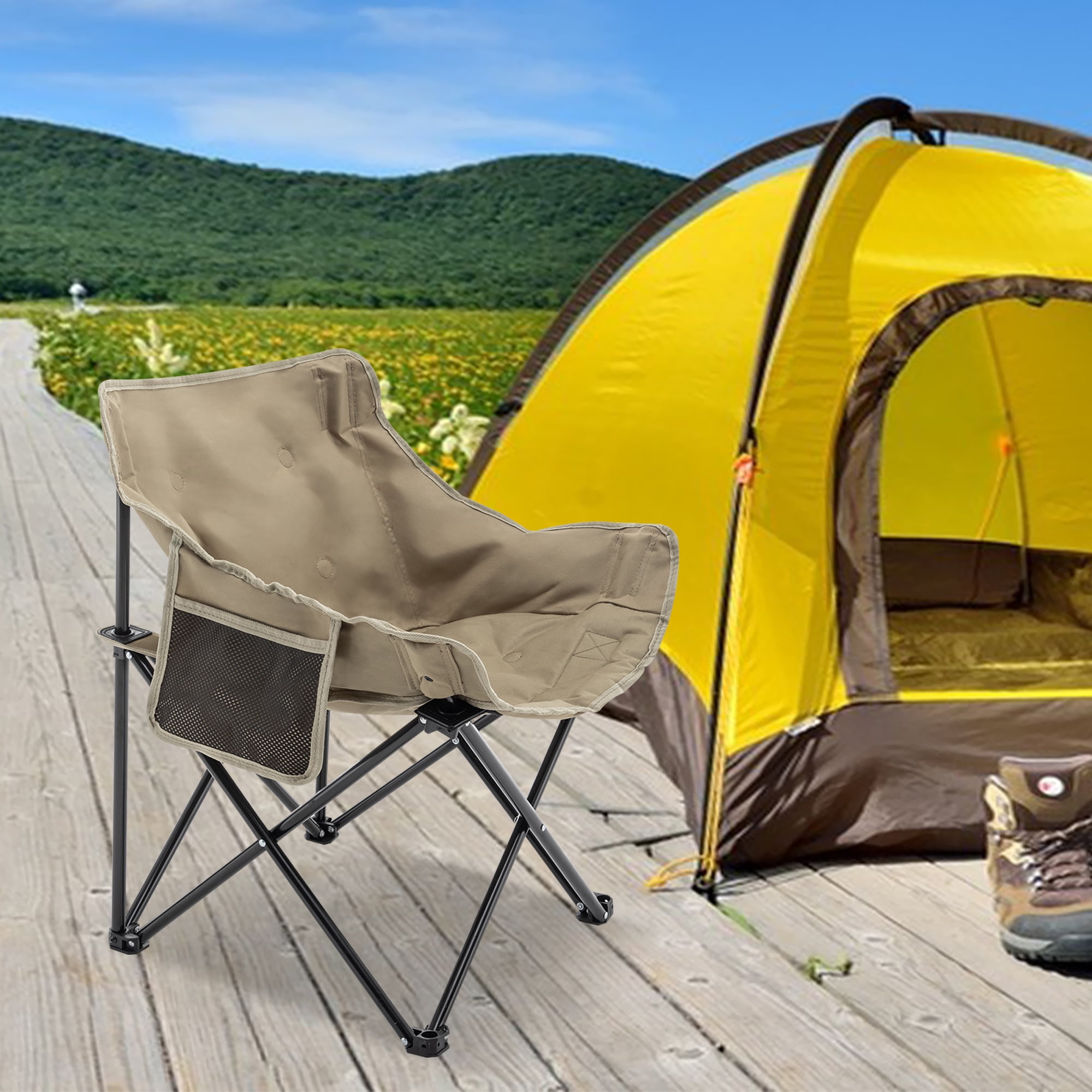 Andeworld Oversized Cotton Camping Chair,Floding Camp Lounge Chairs for ...