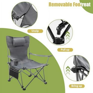 Andeworld Reclining Camping Chairs with Removeable Footrest,Lounge ...