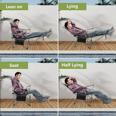 Andeworld Reclining Camping Chairs with Removeable Footrest,Lounge ...