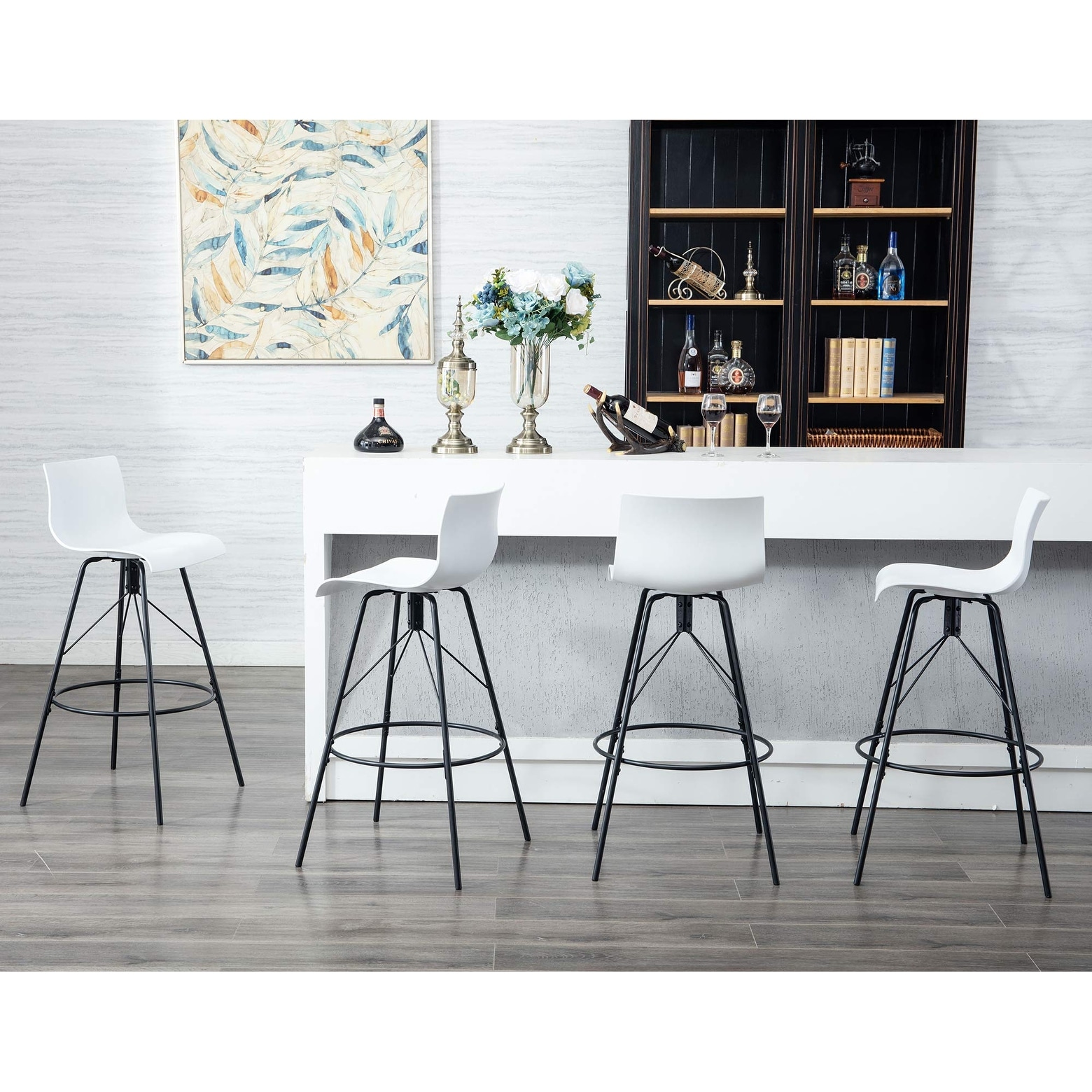 Andeworld Swivel Bar Stools with Backs black Plastic bar stools set of ...