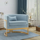 Andeworld Upholstered Barrel Accent Chair Modern Wide Arm Chair for ...