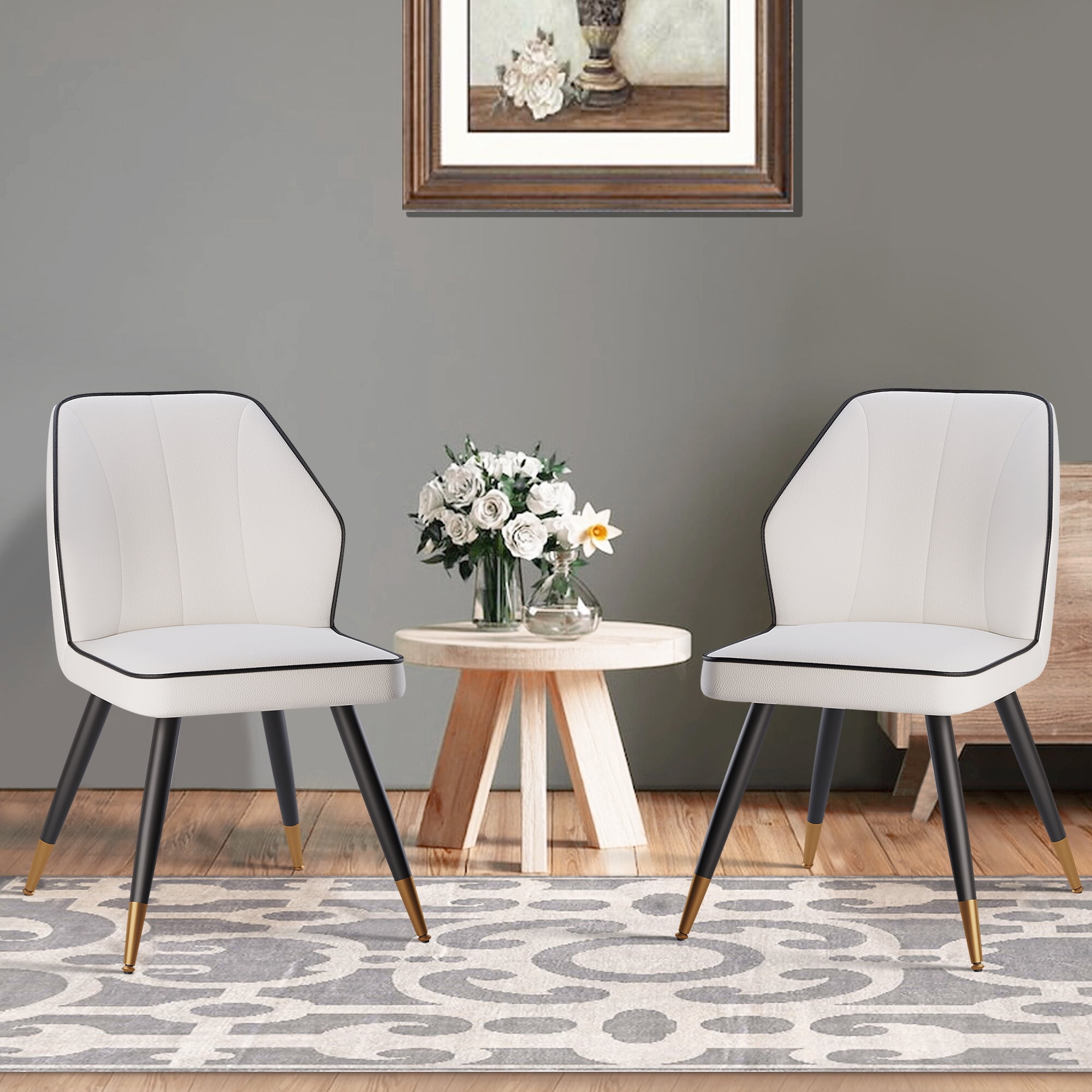 Andeworld Upholstered Dining Chairs Set of 2, Modern Armless Chairs for ...