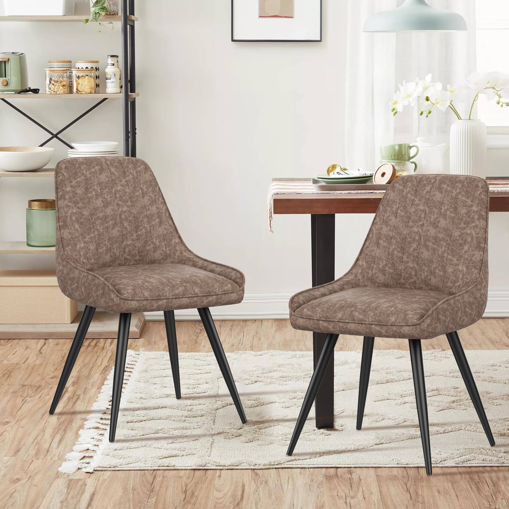 Andeworld Upholstered Dining Chairs Set of 2 Modern Faux Leather ...