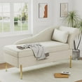 Andeworld Velvet Chaise Lounge with Storage, Modern Upholstered Tufted ...
