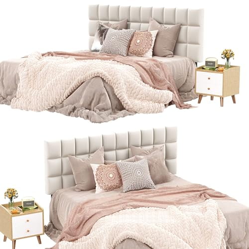 Andeworld Velvet Upholstered Tufted Queen Size Headboard,Wood Head ...