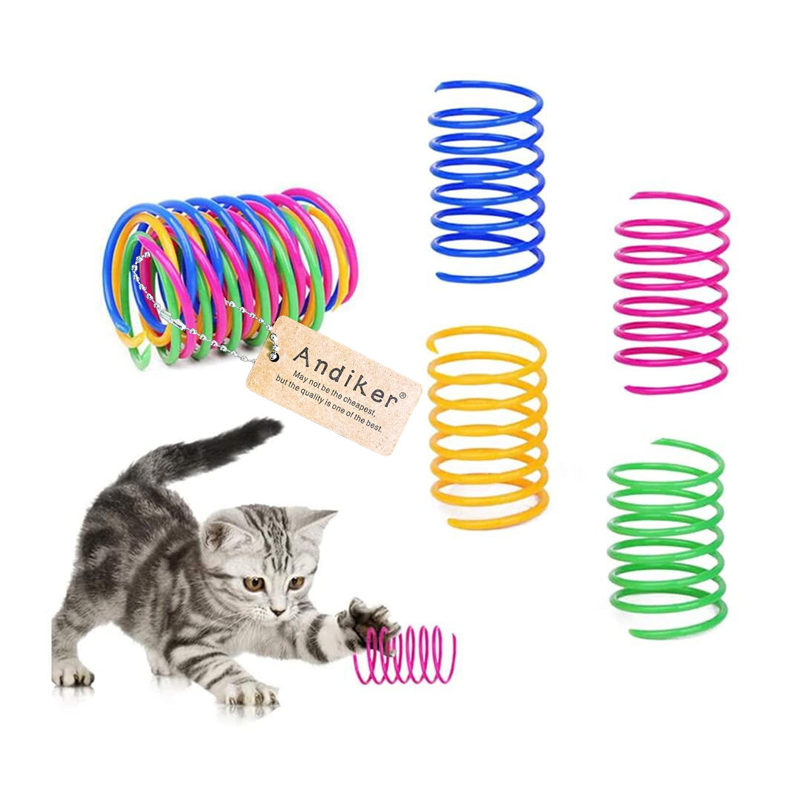 Andiker Cat Spiral Spring, 12 Pc Cat Creative Toy to Kill Time and Keep ...