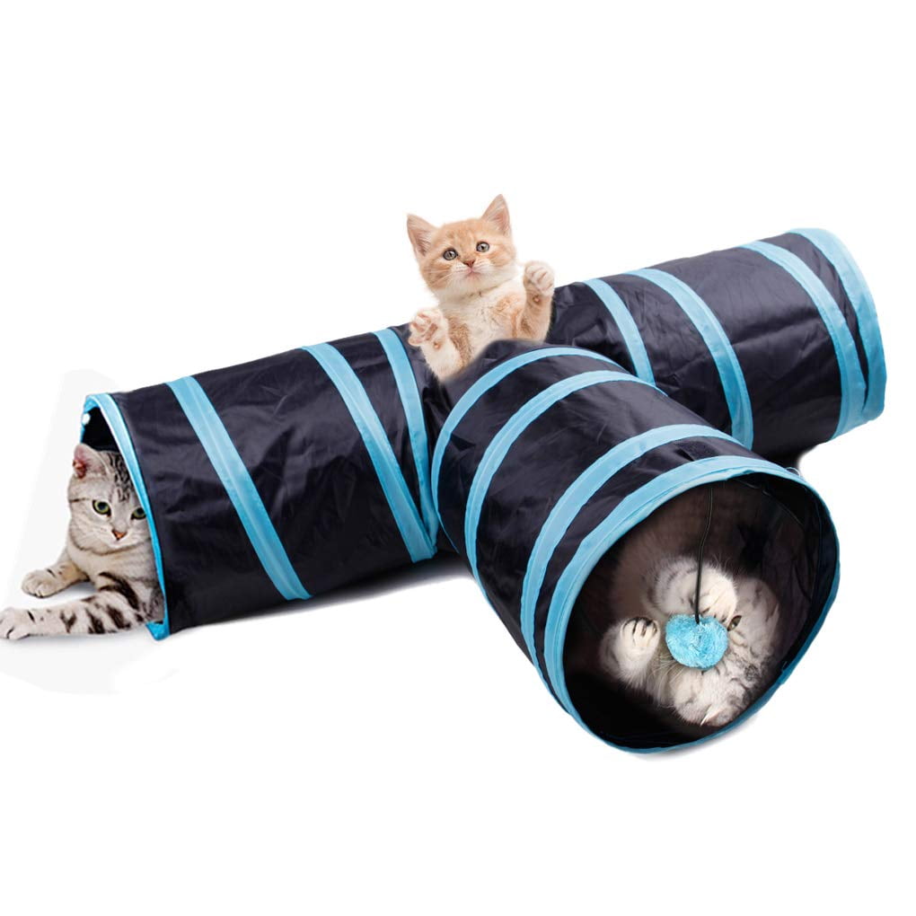 Andiker Cat Tunnel for Indoor Cats, 45" Long Rainbow Collapsible Kitten ...
