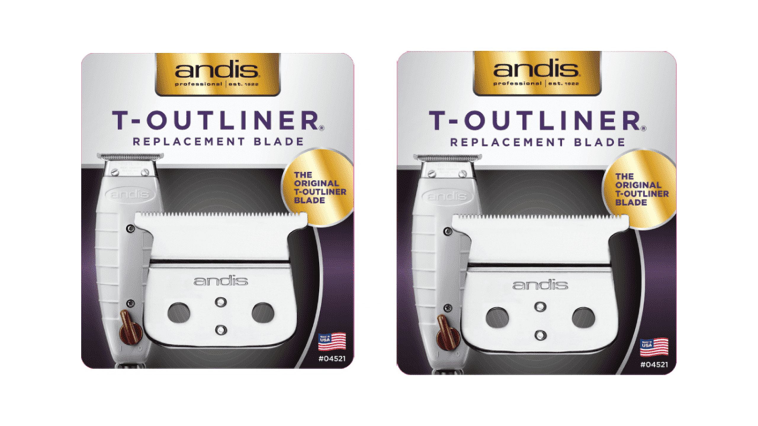 Andis 04521 Replacement T-Blade for T-Outliner Trimmer 2 Pack - Walmart.com