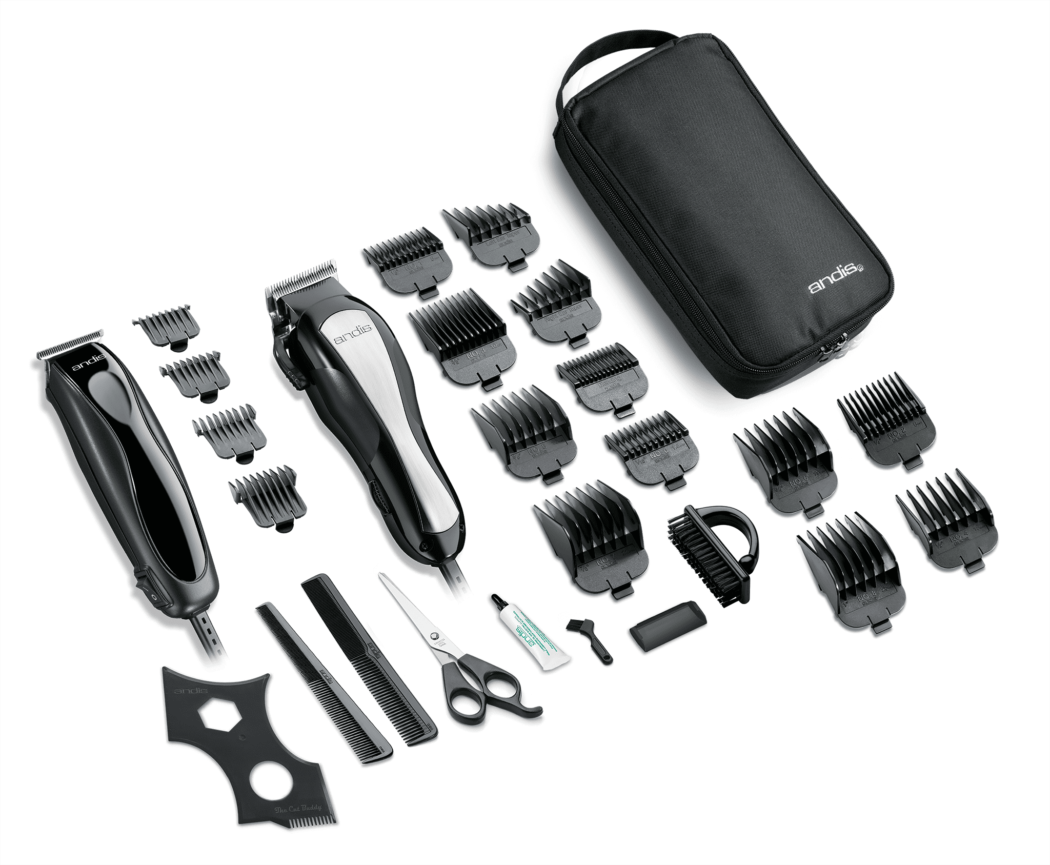 Andis Headliner Travel Size Professional Hair Cutting Kit, 28 Piece Set ...