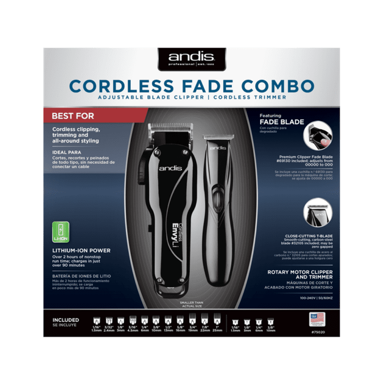 Andis Professional Cordless Fade Combo Envy Li Clipper, 55% OFF