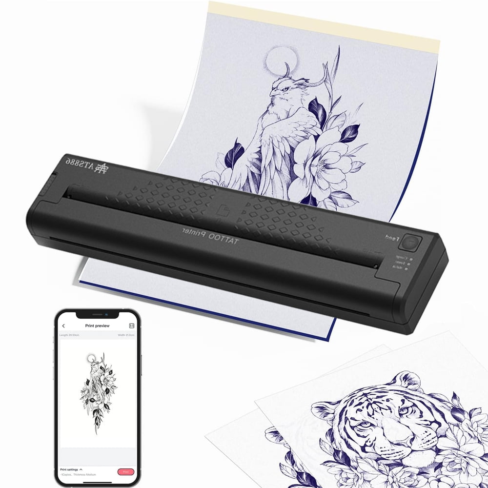 Mixfeer Wireless Printer, Portable Tattoo Transfer Stencil Thermal ...