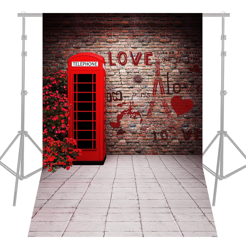Andoer 1.5 * 2.1m/5 * 7ft Photography Background Love Telephone Booth ...