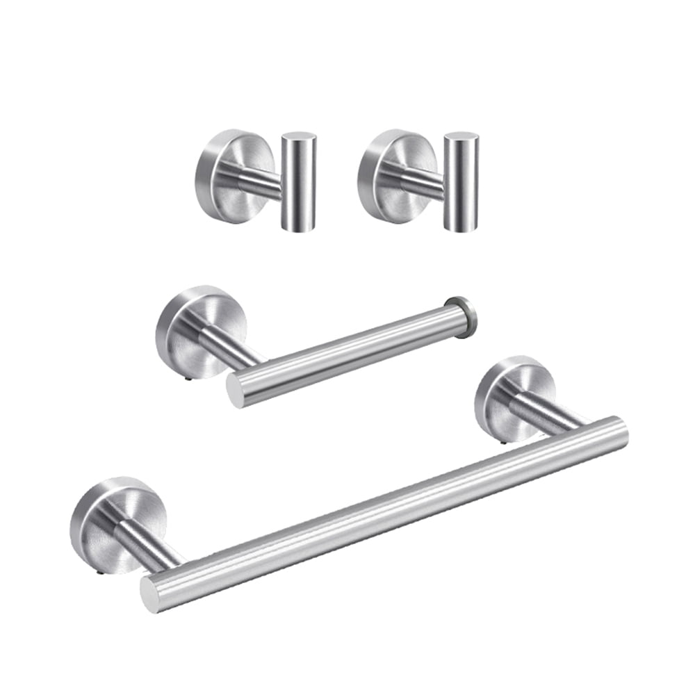 Andoer 4 Piece Bathroom Accessories Set Stainless Steel Towel Bar
