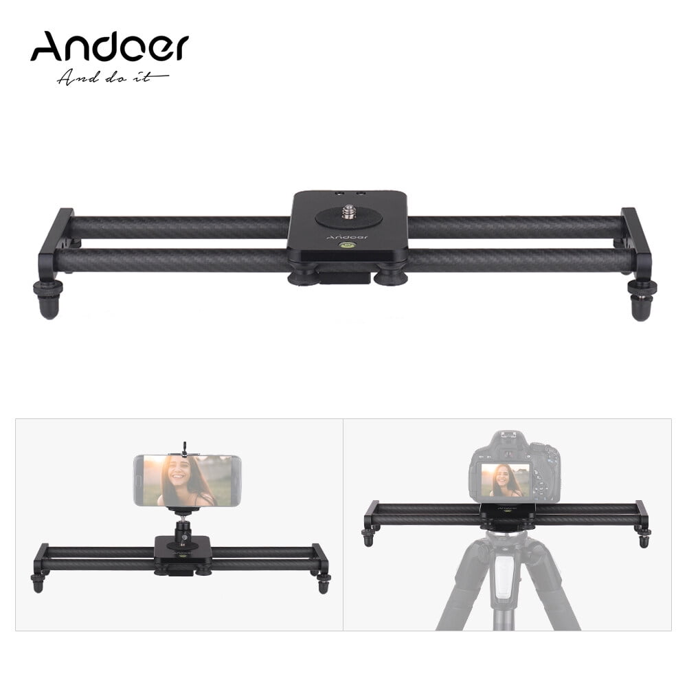 Andoer 40cm/ 15inch Carbon Fiber Camera Track Slider Video Stabilizer ...