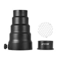 Andoer 98mm Mini Flash Mount Metal Snoot with Honeycomb Grid and 5 ...