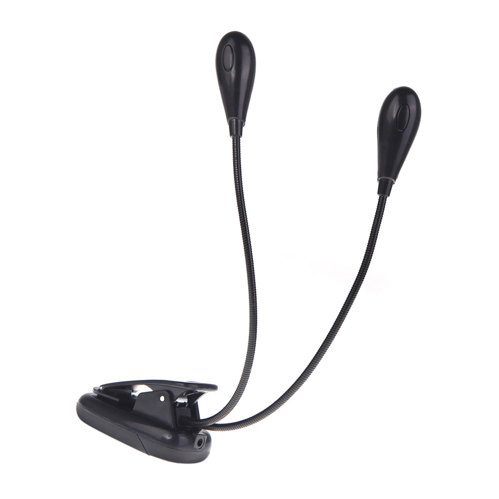 Andoer Black Clip-on 2 Dual Arms 4 LED Flexible Book Stand Light Lamp ...