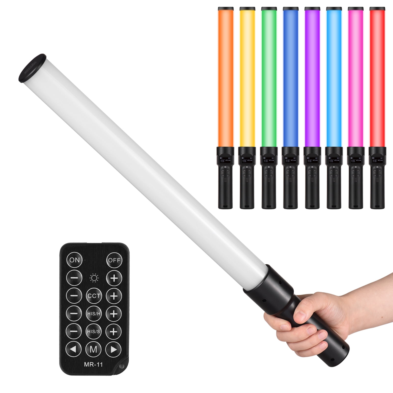Andoer D3 Handheld Light Tube LED Video Light Wand 2500K-9900K Dimmable ...