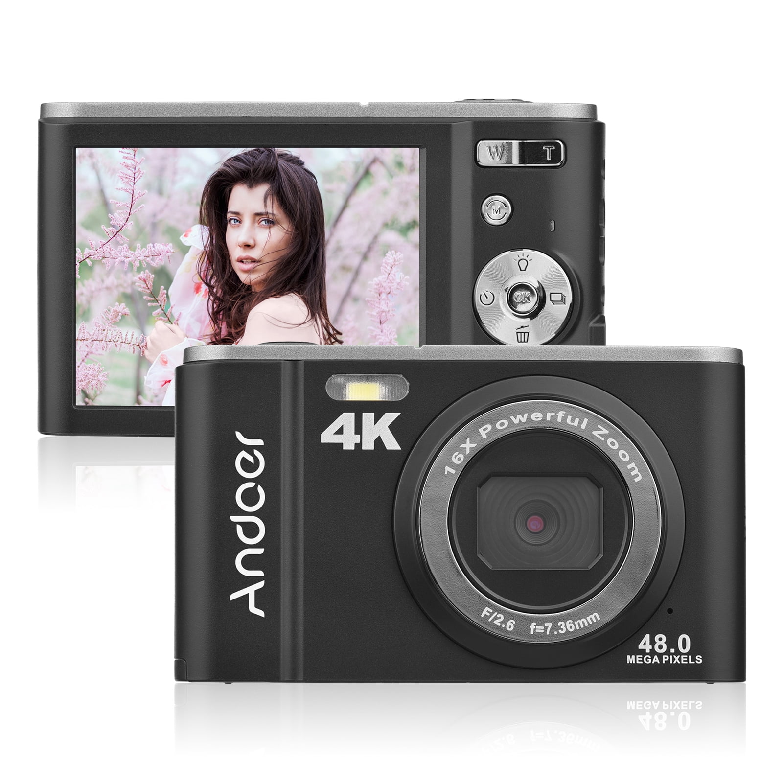 Andoer Digital Camera 48MP 4K 16X Zoom IPS Screen 2.8 inch Built-in ...