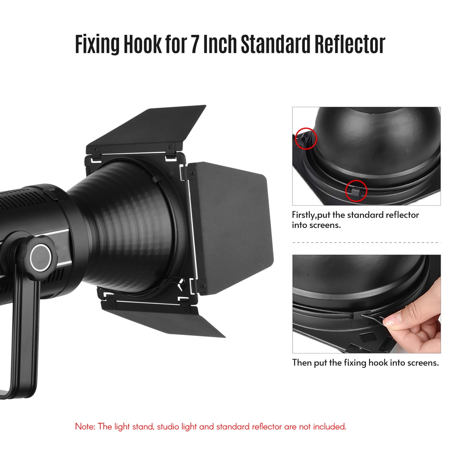 Andoer Photography Light Barn Door Barndoor Kit With Grid 4pcs Color ...