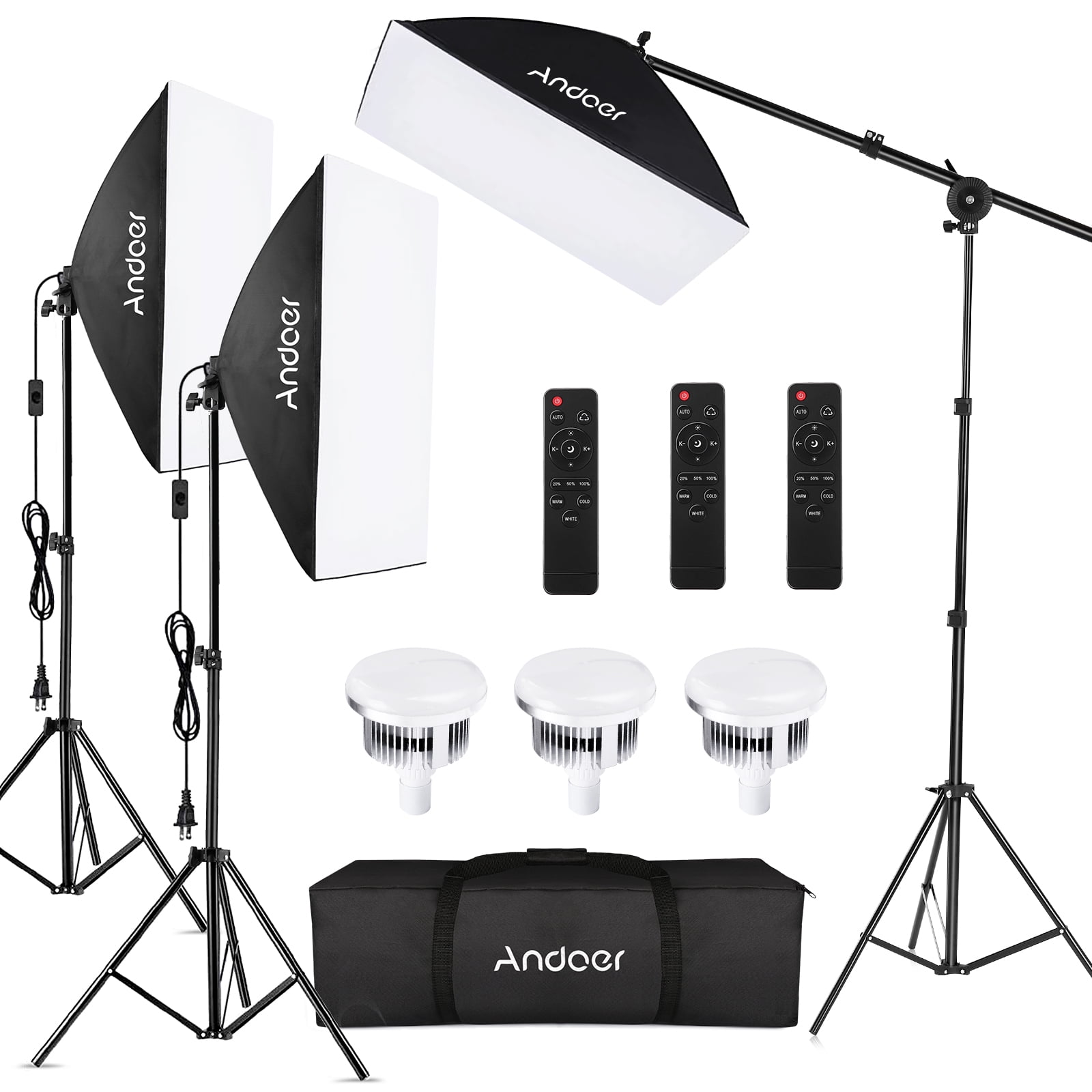 Andoer Studio Photography Light Kit Softbox Lighting Set with 85W 2800K ...