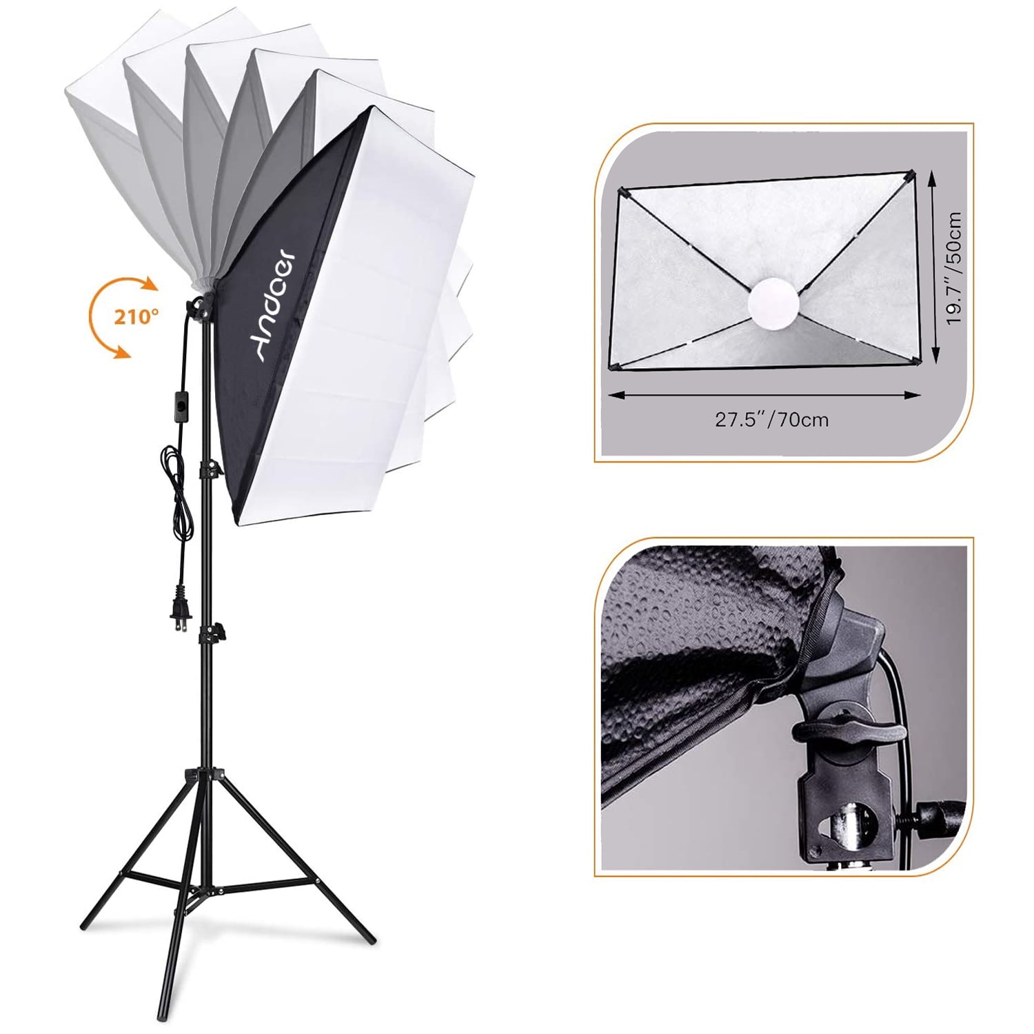 Andoer Studio Photography Light kit Softbox Lighting Set with 85W 2800K-5700K Bi-color ...